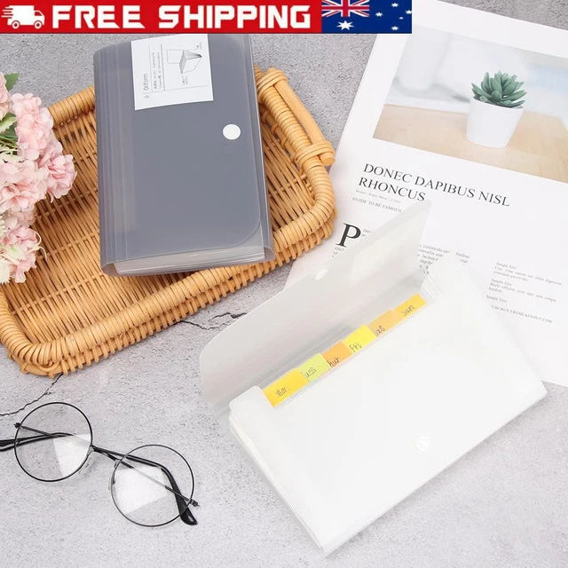 EXPANDING FILE CASE Paper Organizer File Folder 12 Pockets Document Bag ...