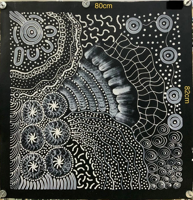 SHARON BUTCHER ABORIGINAL Artist Painting WOMEN CEREMONY BUSH ONION ...