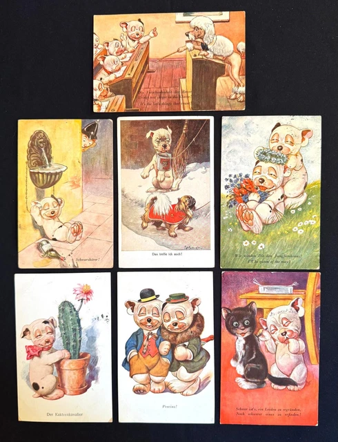 7 POSTCARDS, BONZO Dog (comic figure), expired 1931-1933 (BO G07) £17. ...