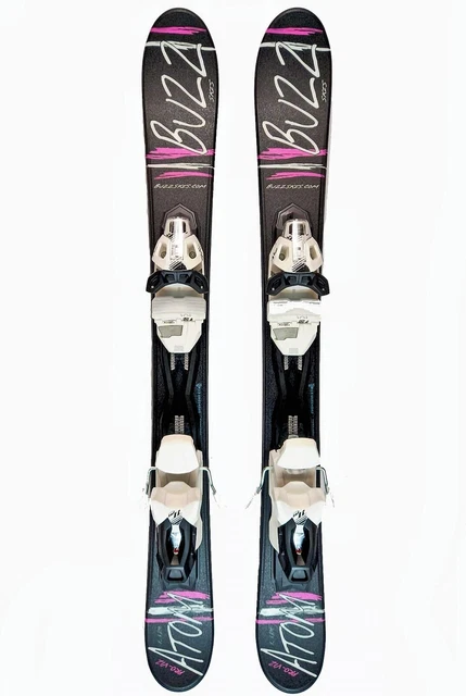 BUZZ ATOM V12 Blk / Pink 99 CM Skis Inc Sortie Bords Mini Ski Lames ...