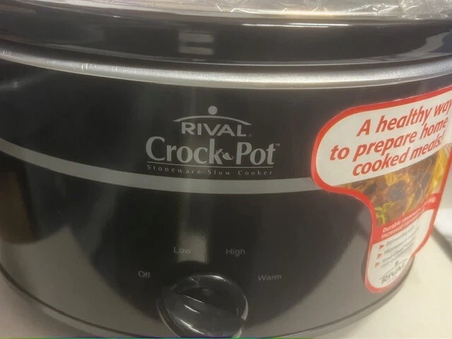 ORIGINAL RIVAL CROCK Pot Stoneware Cooker Black Slow Cooker Warmer £12. ...