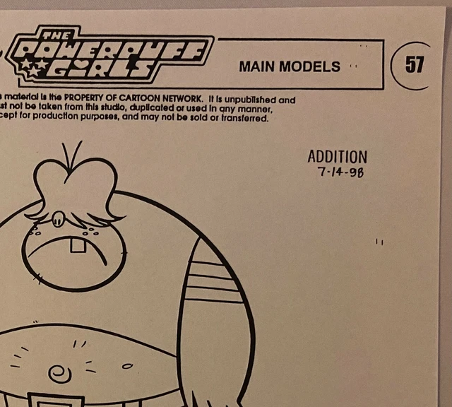 THE POWERPUFF GIRLS - Production Model Sheet - Big Billy - 98-05 £33.32 ...