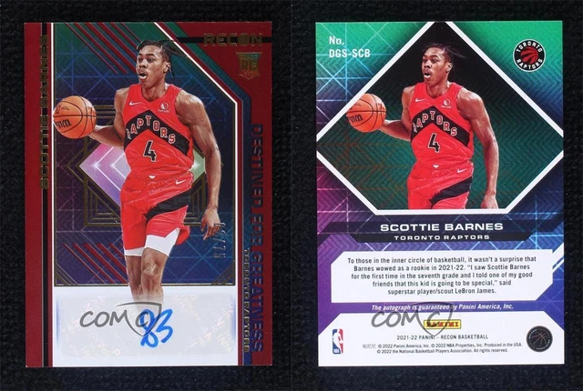 2021-22 PANINI RECON Red 2/75 Scottie Barnes #DGS-SCB Rookie Auto RC ...