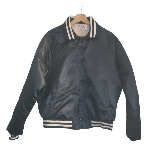 VINTAGE TEAMSTERS BOMBER Jacket Satin Union Snap 80s USA Made READ FOR ...