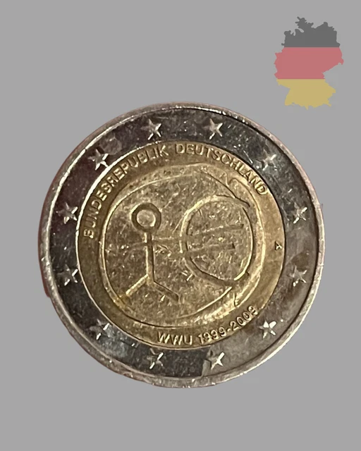 SELTENE 2 EURO Münze Strichmännchen WWU 1999-2009 F Bundesrepublik Deutschland EUR 350,00 ...