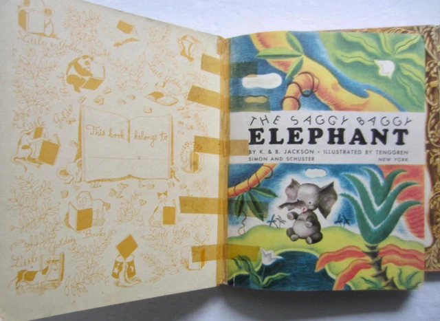 THE SAGGY BAGGY ELEPHANT~ Vintage Little Golden Book Lot ~ TOYS Paper ...