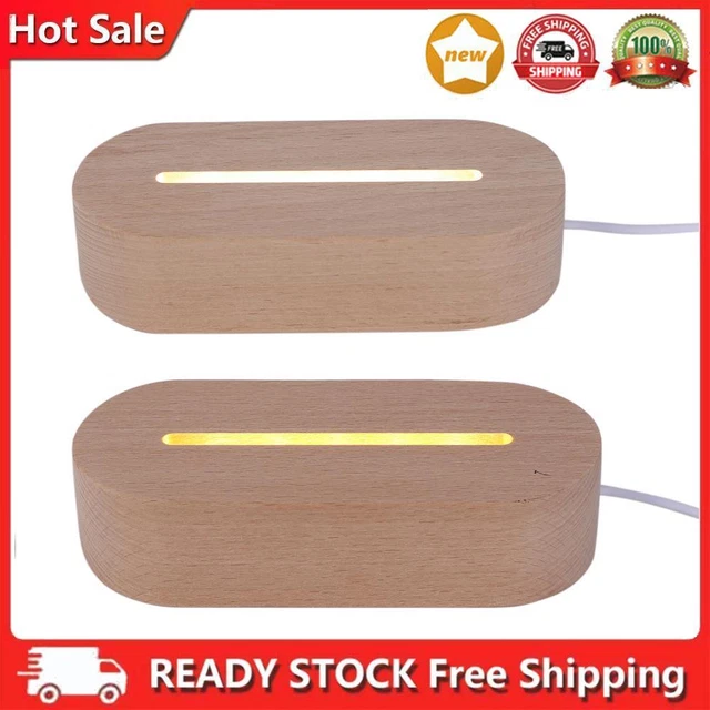 OVAL DISPLAY PEDESTAL - LED Lights Display Base, Crystal Wooden Lighted ...