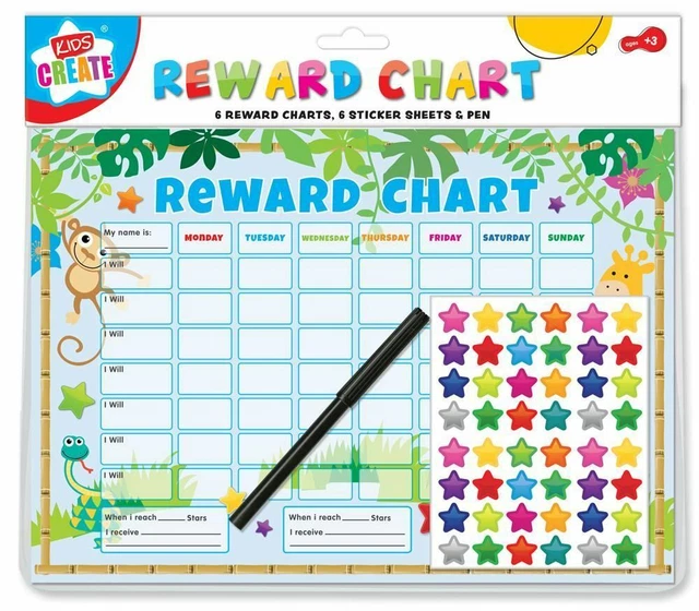 2 REWARD CHARTS Childrens Jungle Themed Behaviour/Chore Charts ...