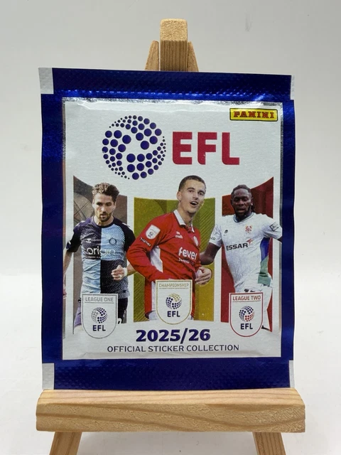 PANINI EFL 2025/26 STICKER Packs - Individual Pack With 5 Stickers ...