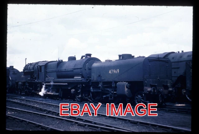 ORIGINAL 35MM SLIDE LMS GARRATT LOCO NO 47969 AT YORK SHED 1955 £3.50 ...