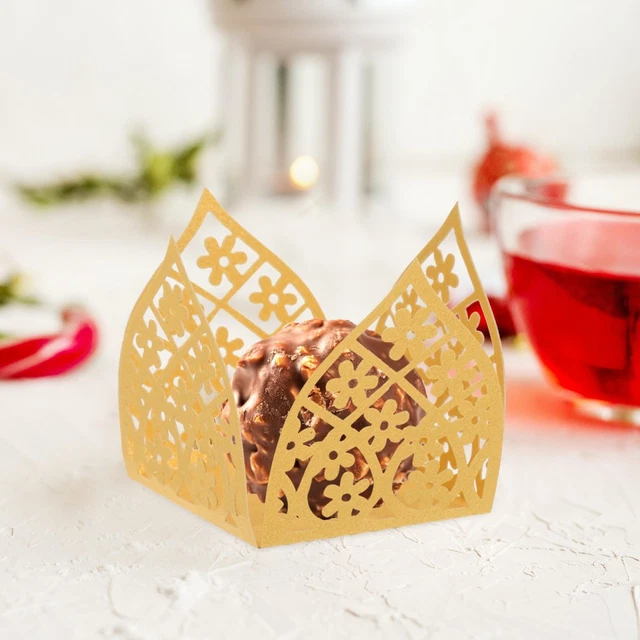 50 PCS HOLLOW Design Candy Cups Party Chocolate Tray Packaging Wrappers ...