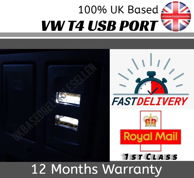 VW TRANSPORTER T4 In Dash Dashboard Panel Dual USB Port Charger 12V ...
