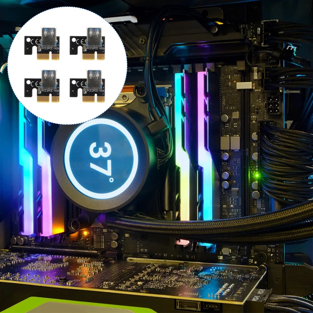 4 PCS RISER Card Pcb PCI- 1X to 16X Adapters Computer Parts PCI-E £7.29 ...