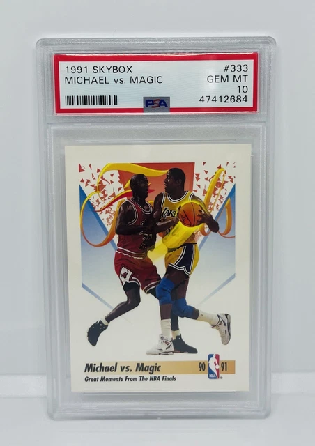 1991-92 SKYBOX MICHAEL Jordan vs. Magic Johnson #333 Classificato PSA ...