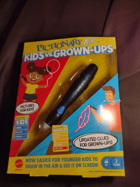 MATTEL GAMES PICTIONARY Air Kids vs Grown-Ups Family Drawing Game Kids ...