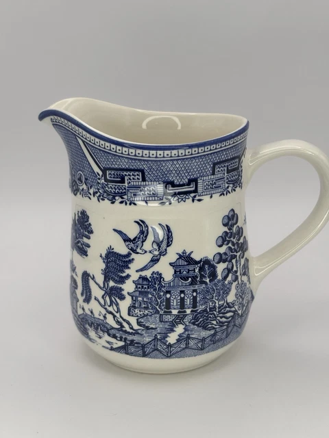 VINTAGE ARKLOW POTTERY Ireland Blue Willow White Creamer /Jug Miniature ...