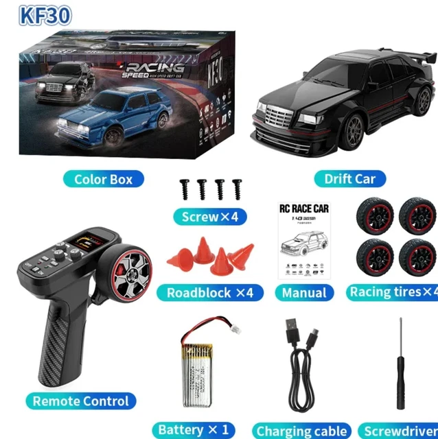 TWIN PACK 2 RC Car 1/43 Hyper Fast Gyroscope Turbo Drift King FK-30 ...