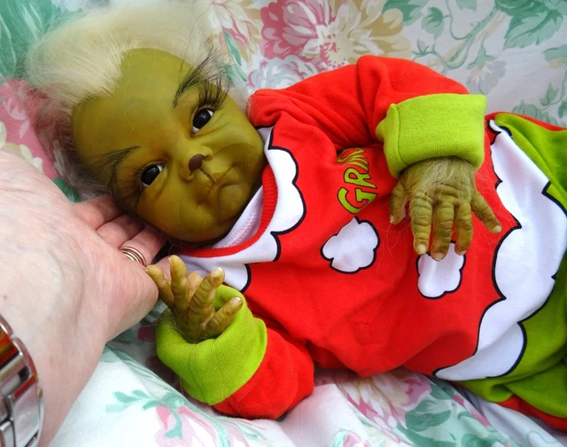 CURRENTLY MAKING REBORN baby boy Grinch 19" 5lb10oz JosyNN Josy newborn ...