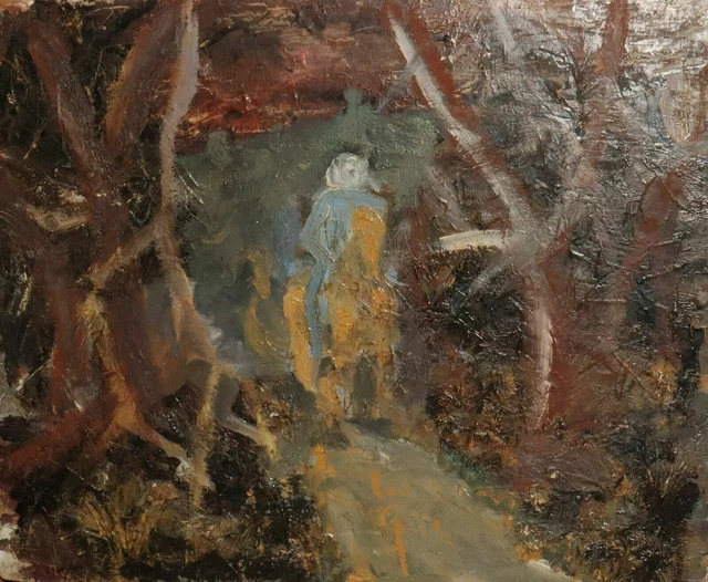 TABLEAU ANCIEN HUILE impressionniste paysage forestier EUR 218,14 - PicClick FR