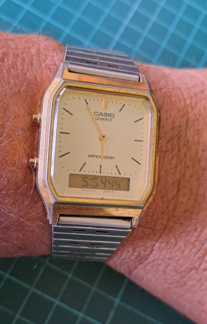 VINTAGE DIGI-ANA CASIO AQ-230 Modul 5154 Quarzuhr *funktioniert* EUR 28 ...