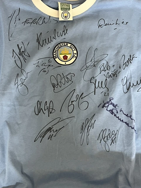MANCHESTER CITY LEGENDS Signed Retro Home Shirt wCOA £43.00 - PicClick UK