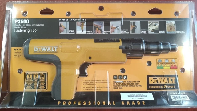 DEWALT SEMI-AUTO POWDER Actuated Fastening Tool P3500 Plus 6 Boxes Of ...