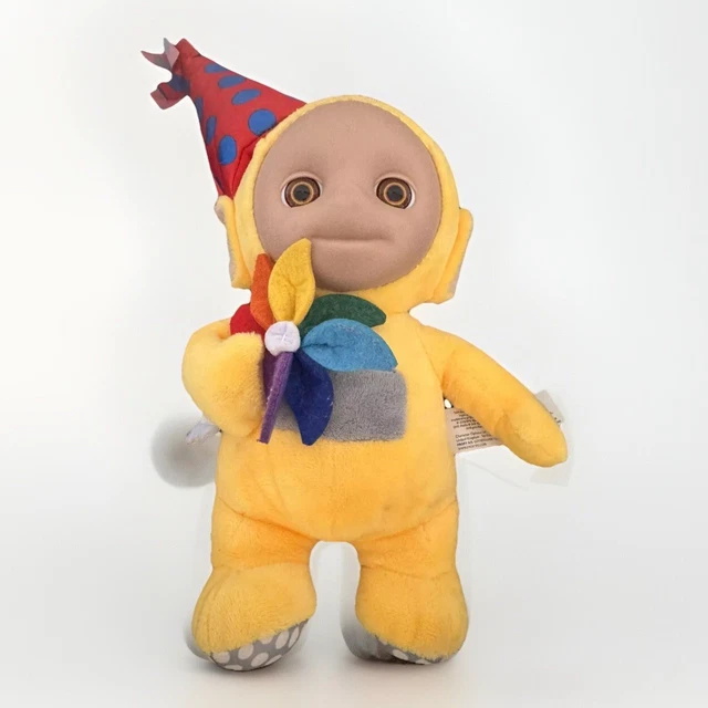 TELETUBBIES LA LA Plush Soft Toy Talking Party Hat & Flowers Tested ...