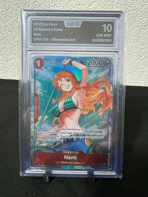 ONE PIECE TCG Nami OP01-016 V.2 EN, Englisch AOG 10 GEM MINT EUR 230,00 - PicClick DE