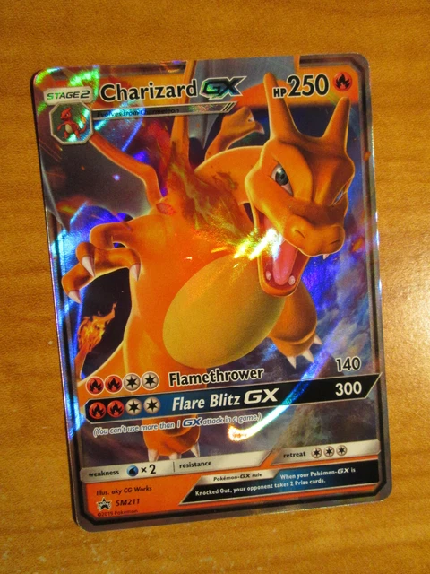 NM POKEMON CHARIZARD GX Card BLACK STAR PROMO Set SM211 Rare Hidden ...
