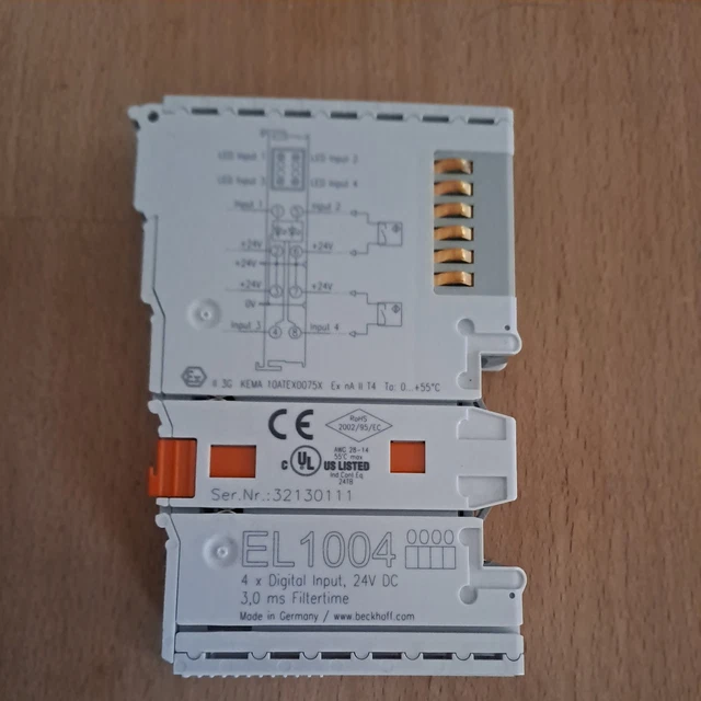 BECKHOFF EL1004 ETHERCAT-KLEMME, 4-Kanal-Digital-Eingang, 24 V DC, 3 ms ...