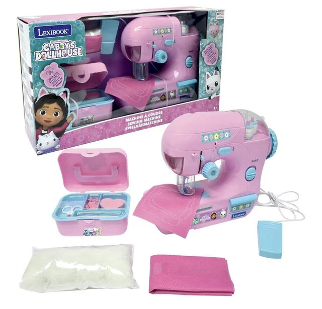 LEXIBOOK, GABBY'S DOLLHOUSE, Sewing machine with accessories, light and ...