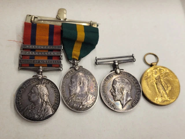 BOER WAR QUEENS South Africa Medal And Edward VII Territorial ...