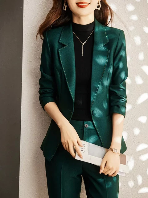 COSTUME ENSEMBLE TENUE Set Femme Tenue Bureau Veste Blazer Vert Slim 38821 EUR 115,79 - PicClick FR