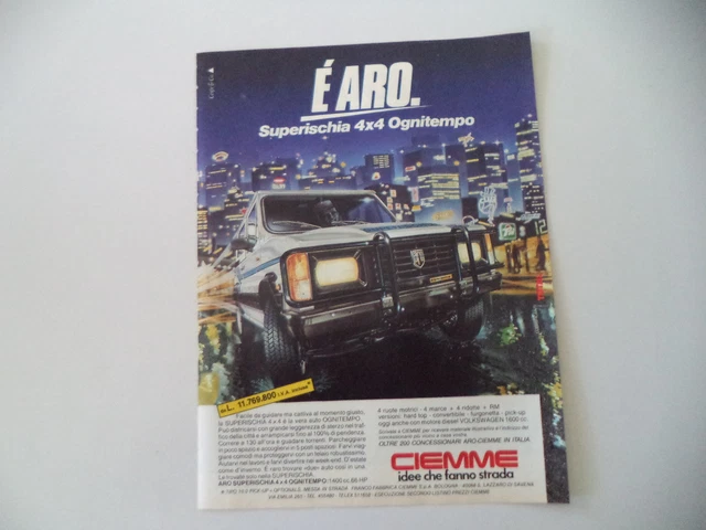 ADVERTISING PUBBLICITÀ 1986 FUORISTRADA ARO SUPER ISCHIA 4X4 OGNITEMPO ...