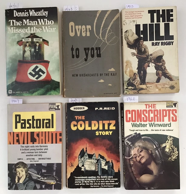 6 X VINTAGE War Themed/ RAF / Fiction Paperback Books Bundle Job Lot ...