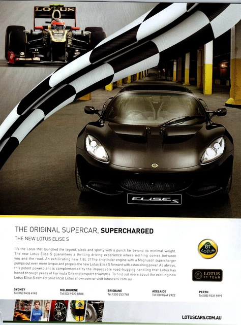 LOTUS ELISE S "THE ORIGINAL SUPERCAR, SUPERCHARGED" Original Colour A4 ...