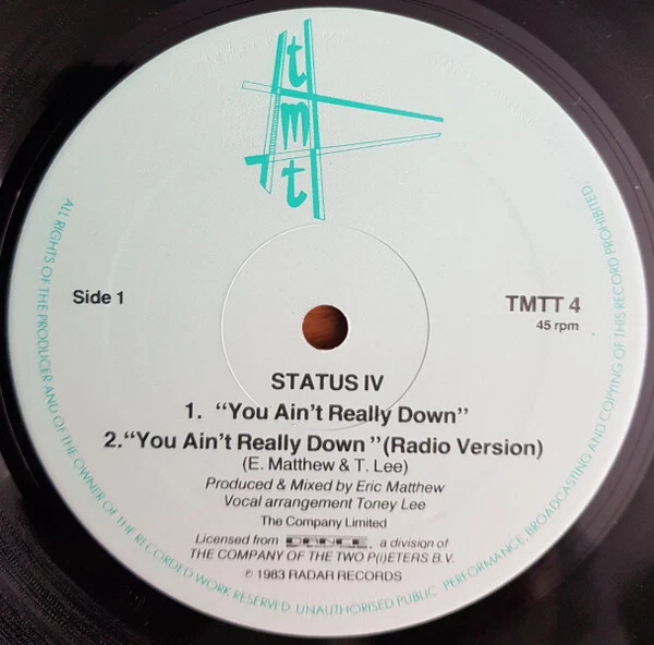 STATUS IV - You Ain't Really Down (12", Single, Die) EUR 19,24 ...