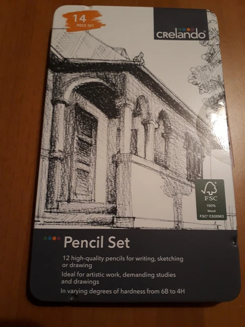 CRELANDO SKETCHING Pencil Set - 12 Piece 6B to 4H £4.95 - PicClick UK