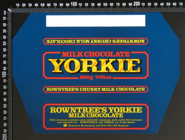 ORIGINAL VINTAGE ROWNTREE-MAC (UK) 200g/7.05oz 'Yorkie' Chocolate ...