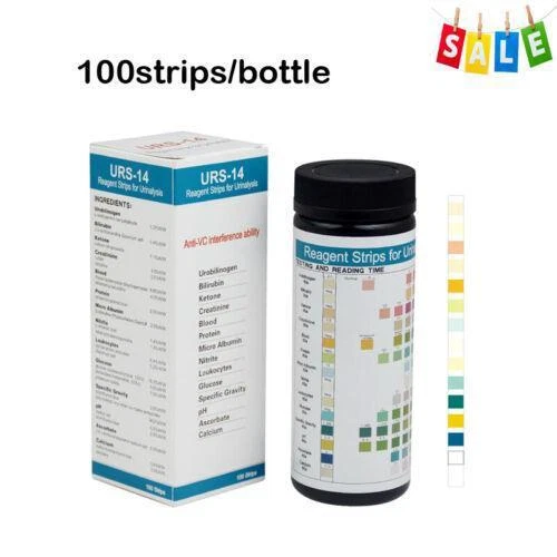 100 STRIPS URS-10T Urinalysis Reagent Strips 10 Parameters Urine Test ...