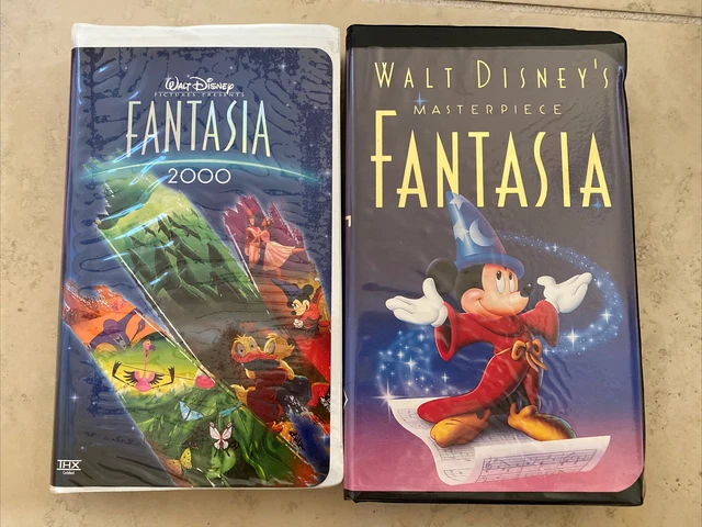 WALT DISNEY'S MASTERPIECE Fantasia (VHS, 1991) & Fantasia 2000. Set of ...