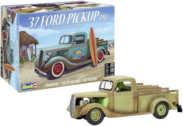 REVELL MONOGRAM, '37 Ford Pickup with Surfboard 2N1, 1:25 Scale model ...