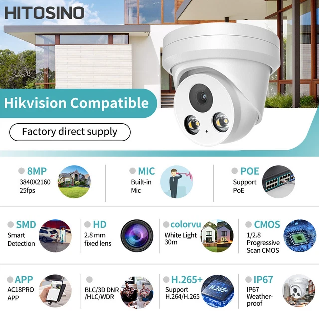 HIKVISION 32CH NVR 4k ColorVu Security IR IP Camera CCTV System Outside ...