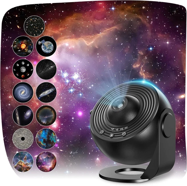 PLANETARIUM GALAXY LIGHT 13 Film Disc Rotating Star Night Projector £ ...