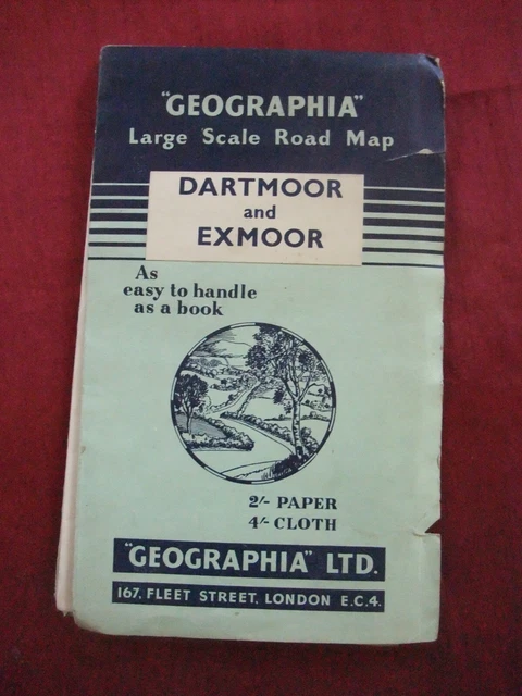 GEOGRAPHIA: LARGE SCALE Road Map of Dartmoor and Exmoor - 5 miles per ...