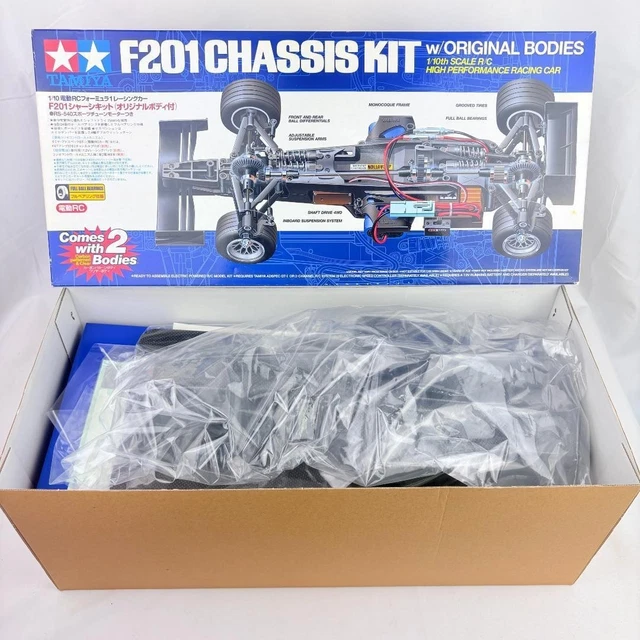 TAMIYA F201 CHASSIS Kit RC Formula Car w/ Original Body #756028 £369.91 ...
