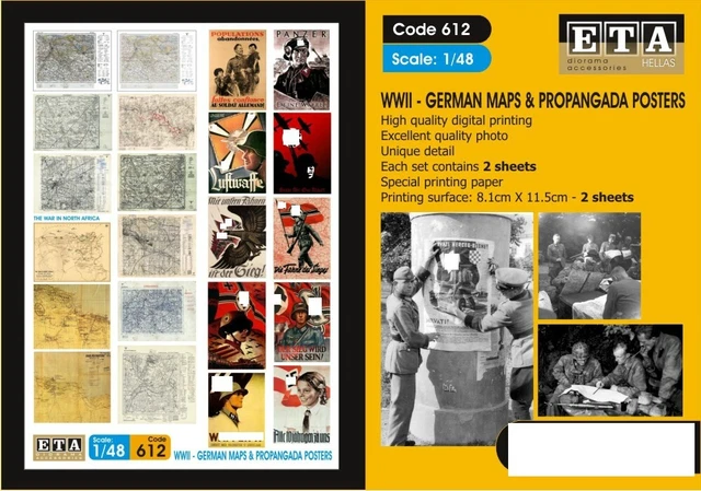 ETA DIORAMA 1/48 WWII German Maps & Propaganda Posters (2 sheets) $7.95 ...