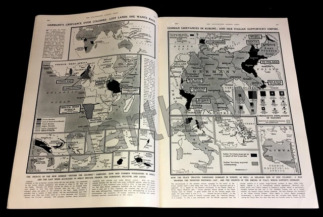 NAZI GERMANY 1937 Territorial Demands Pictorial & Maps + Axis Allies ...