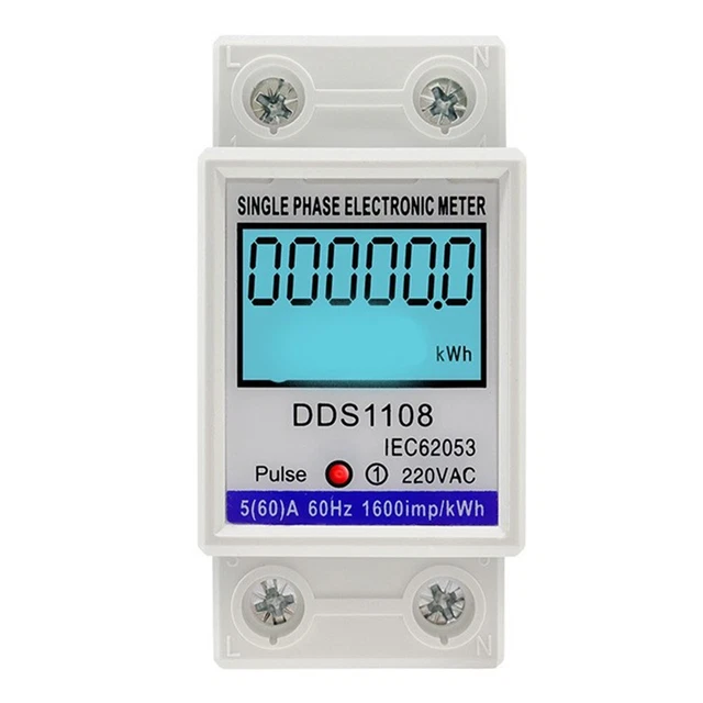 COMPTEUR D'ÉNERGIE MONOPHASÉ impulsion DEL rouge consommation d'énergie ...