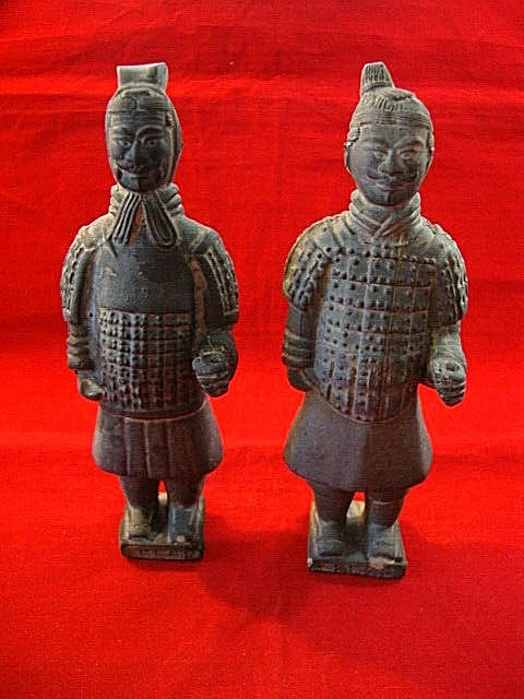 COLLECTIBLE CHINESE CLAY Soldier Set- Terracotta Warrior Knight Statue ...